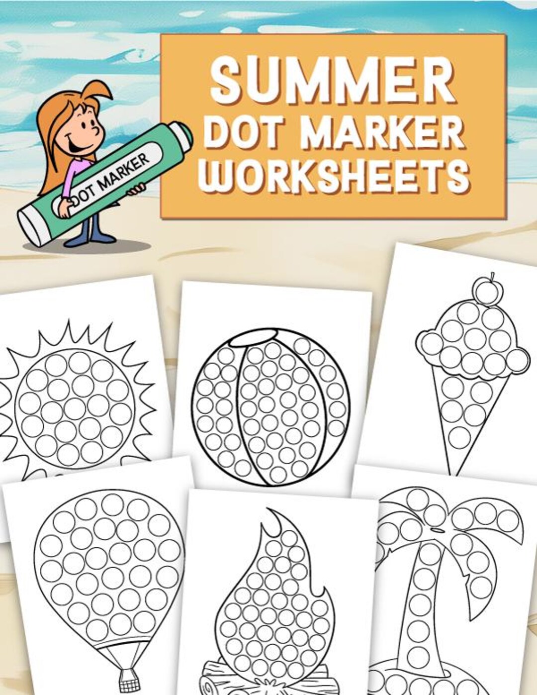 Summer Dot Marker Worksheets - Etsy