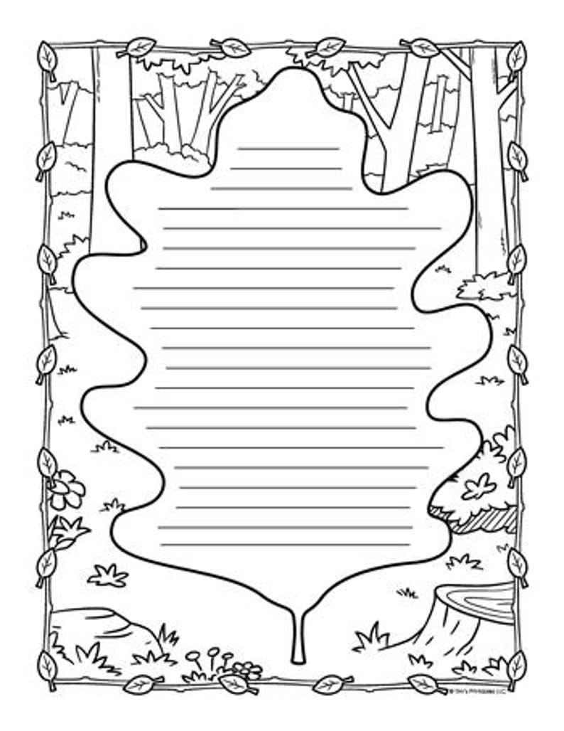 Oak Leaf Writing Paper Templates - Etsy