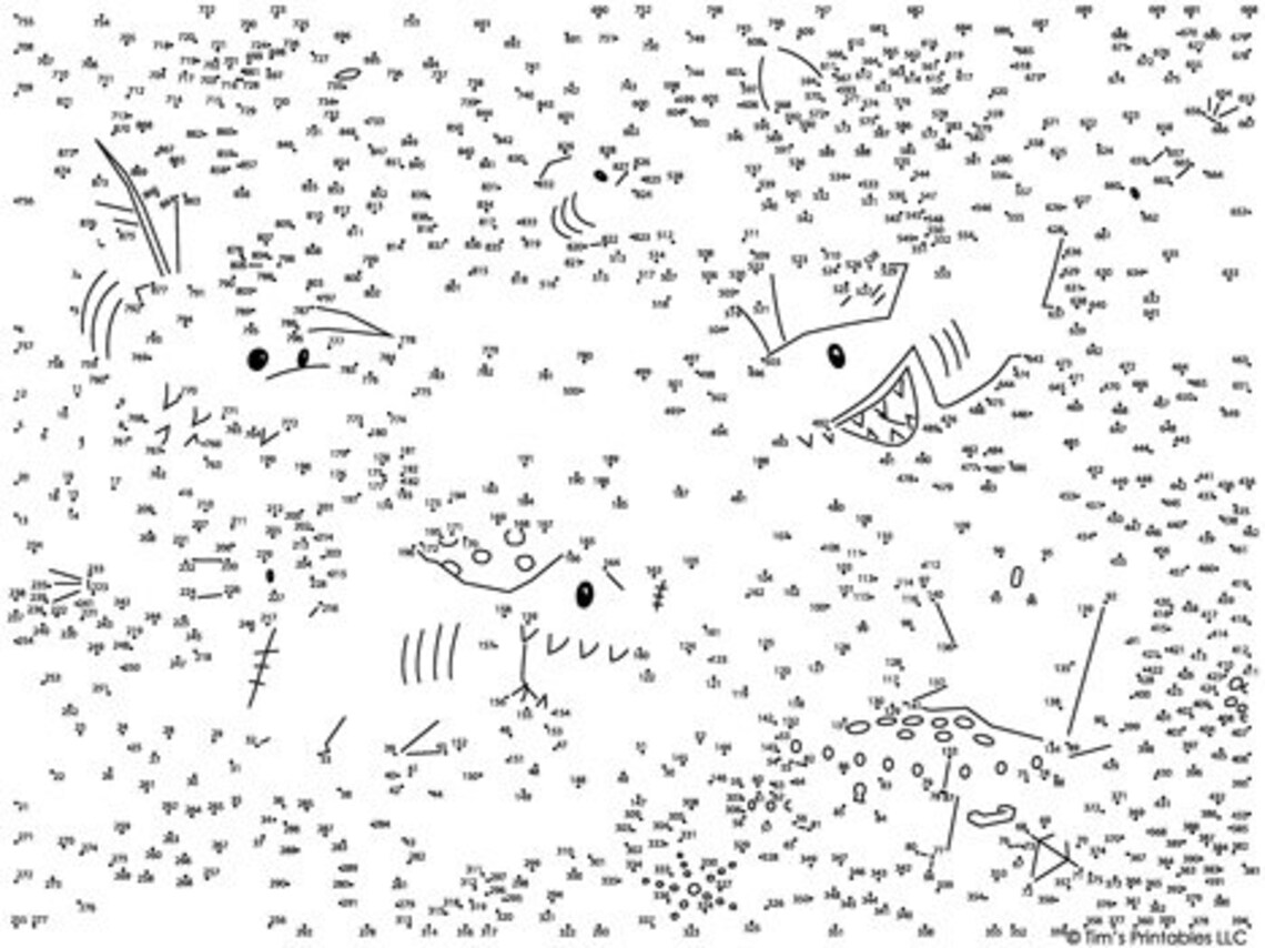 Pirate Shark Extreme Difficulty Dot-to-dot / Connect the Dots PDF - Etsy