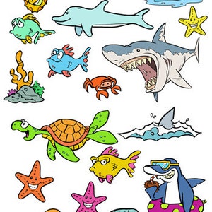 Sea Life Clip Art - 34 Royalty Free PNG Images for Commercial Use - Etsy