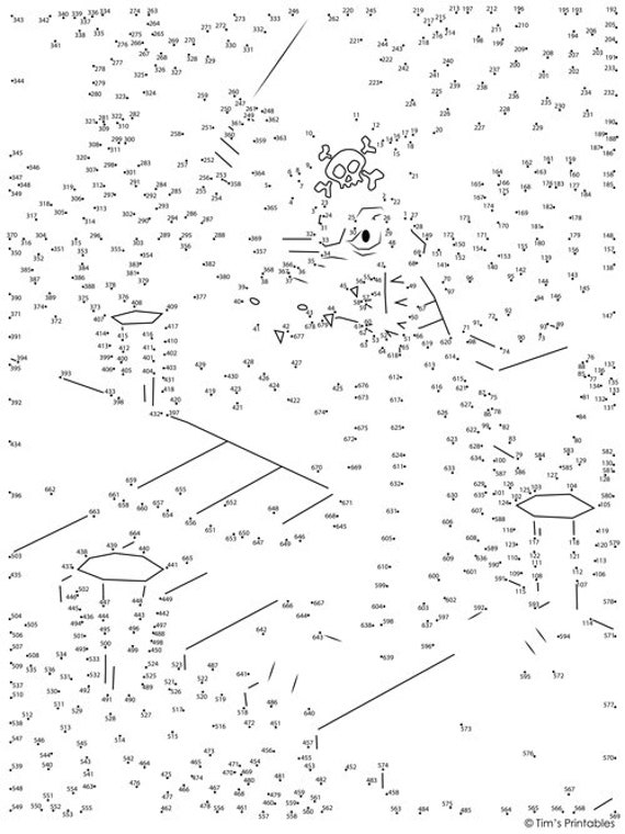 Alligator Pirate Dot-to-dot / Connect the Dots PDF 679 Dots | Etsy Canada