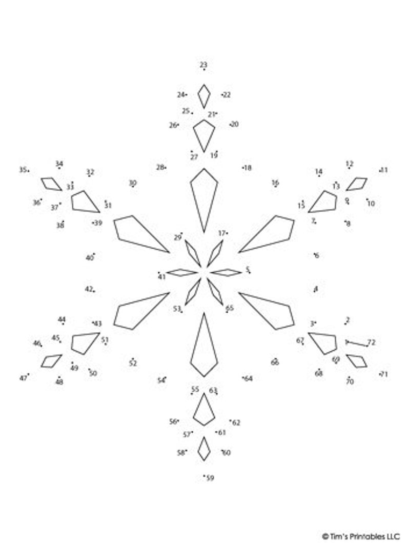 Snowflake Dot-to-dots / Connect the Dots PDF - Etsy
