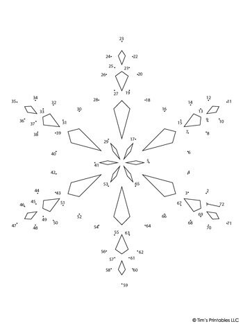 Snowflake Dot-to-dots / Connect the Dots PDF - Etsy