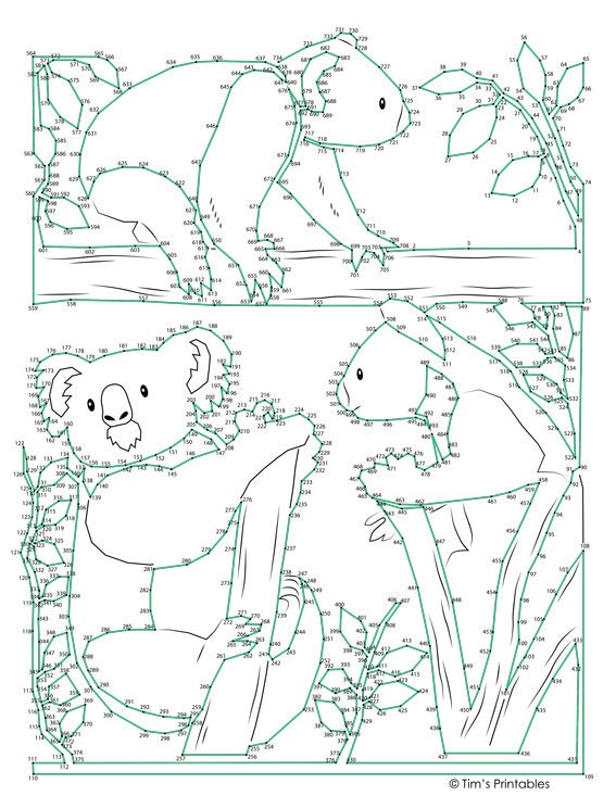 Koala Dot-to-dot / Connect the Dots PDF - Etsy Australia