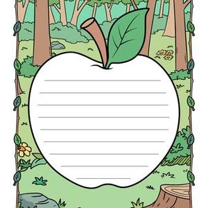 Apple Writing Paper Templates - Etsy