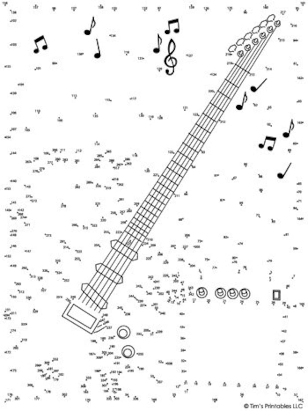 Electric Guitar Dot-to-dot PDF - Etsy