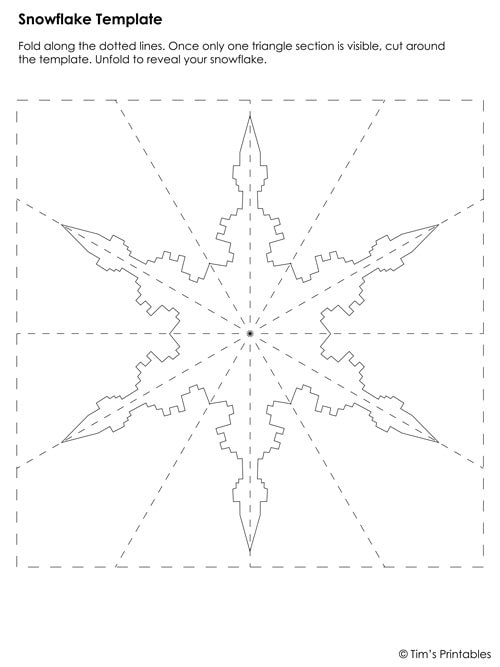 Snowflake Templates & Blank Snowflake Template - 9 Printables Total - Etsy