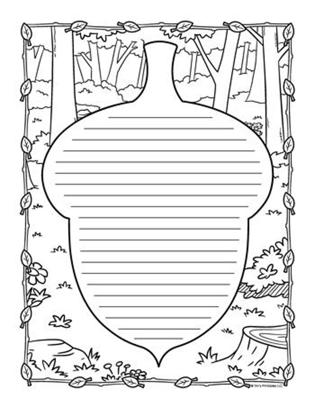 Acorn Writing Paper Templates - Etsy