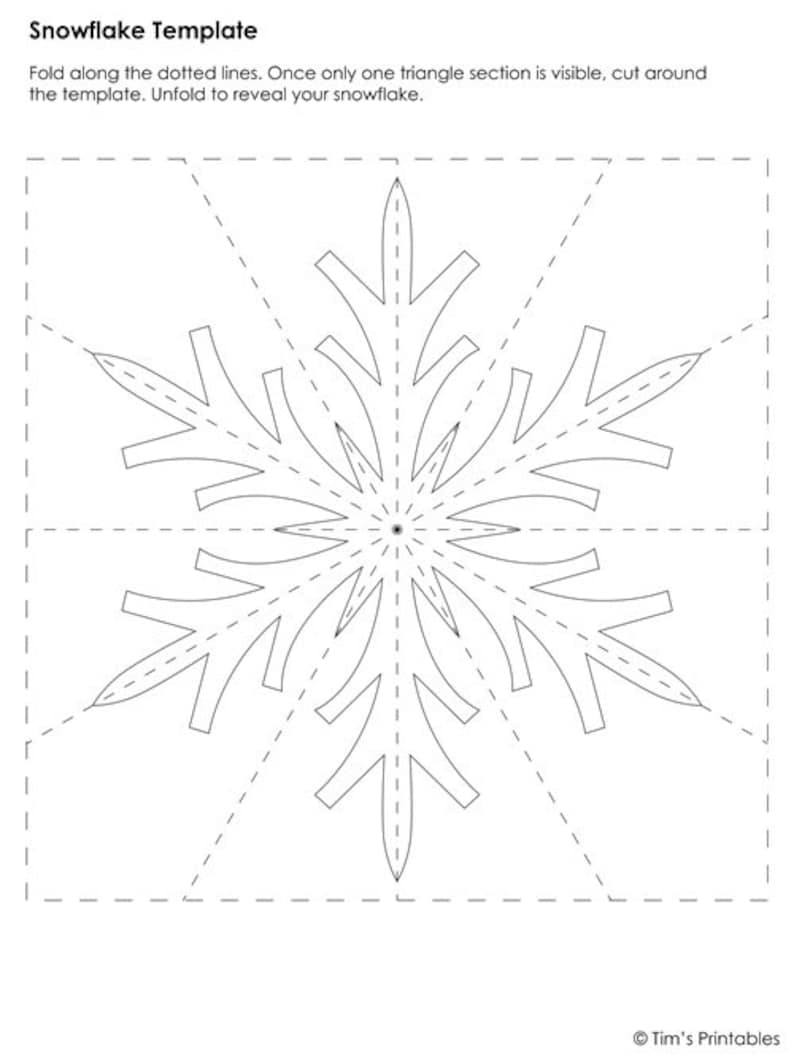 Snowflake Templates & Blank Snowflake Template - 9 Printables Total - Etsy
