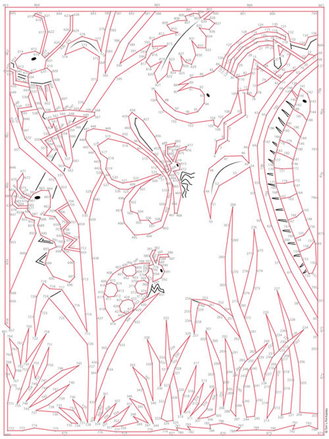 Insect Dot-to-dot / Connect the Dots PDF - 881 Dots - Etsy
