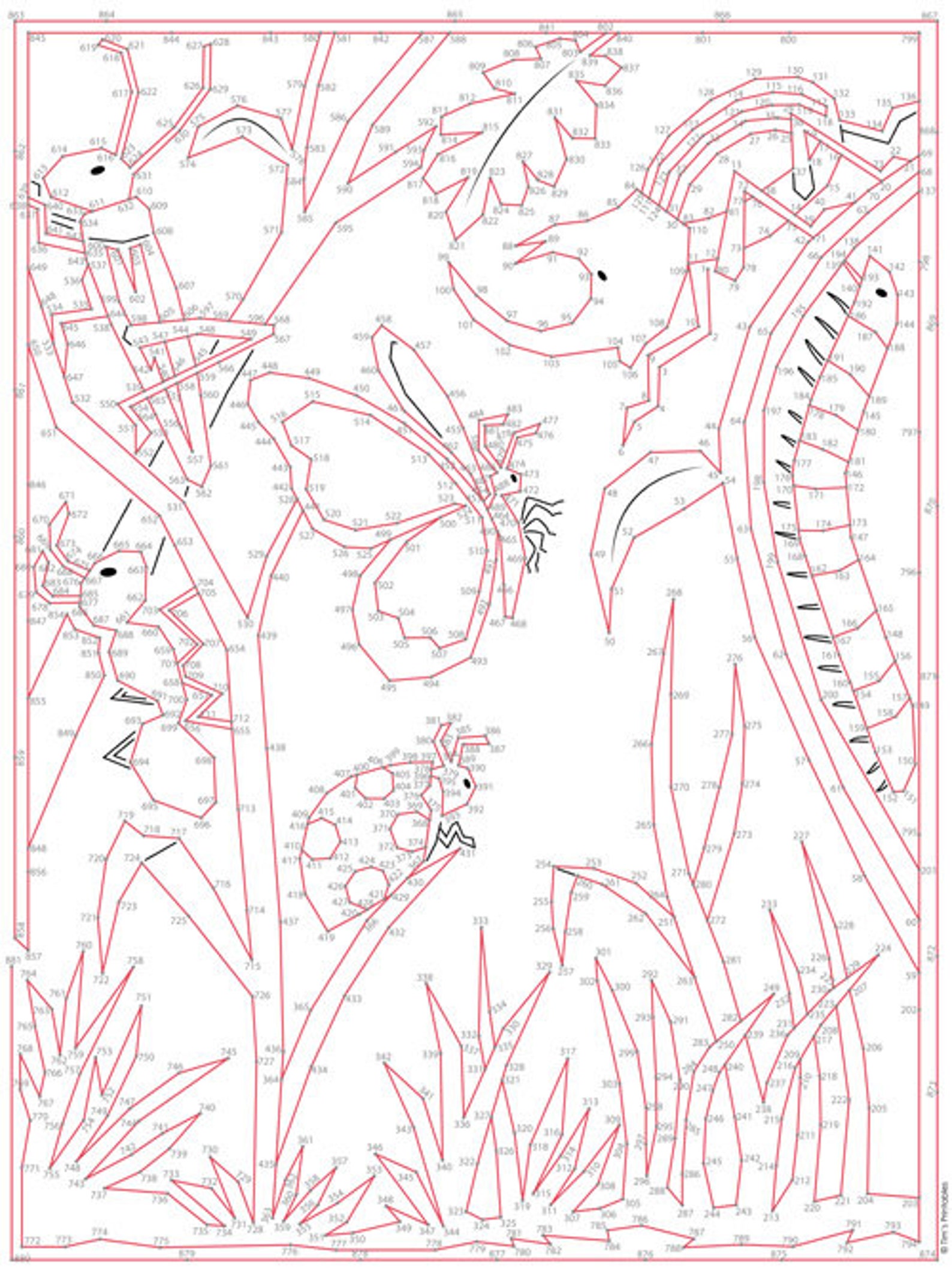 Insect Dot-to-dot / Connect the Dots PDF - 881 Dots - Etsy