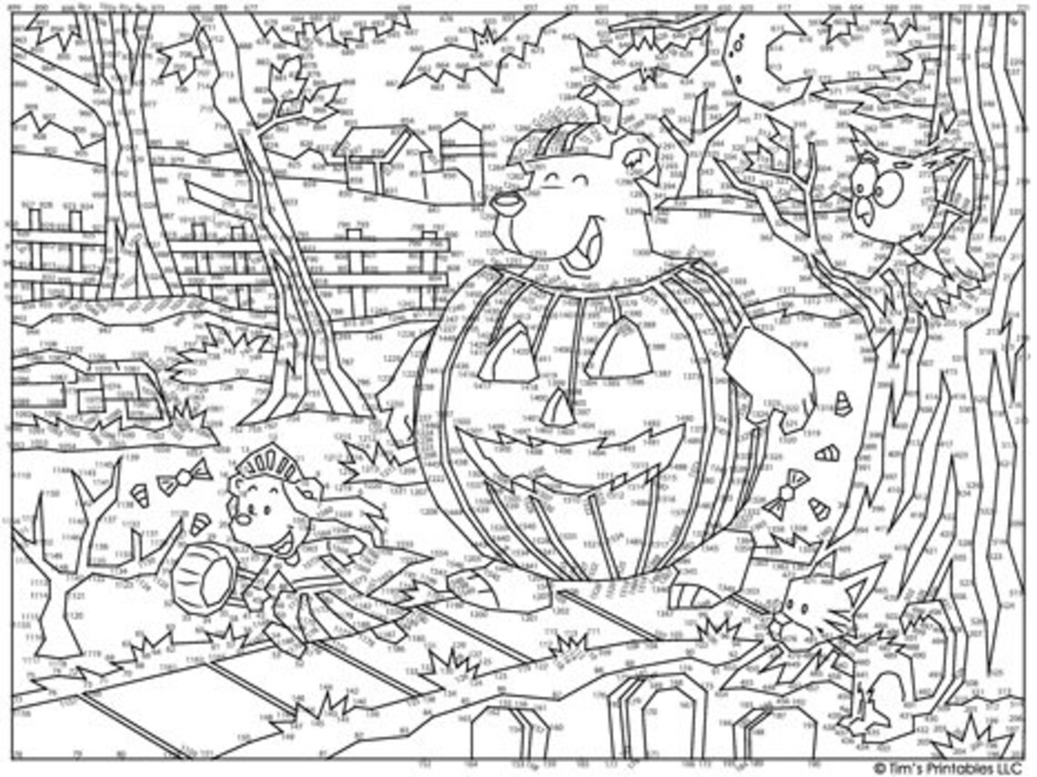 Halloween Trick or Treat Extreme Difficulty Dot-to-dot / Connect the ...