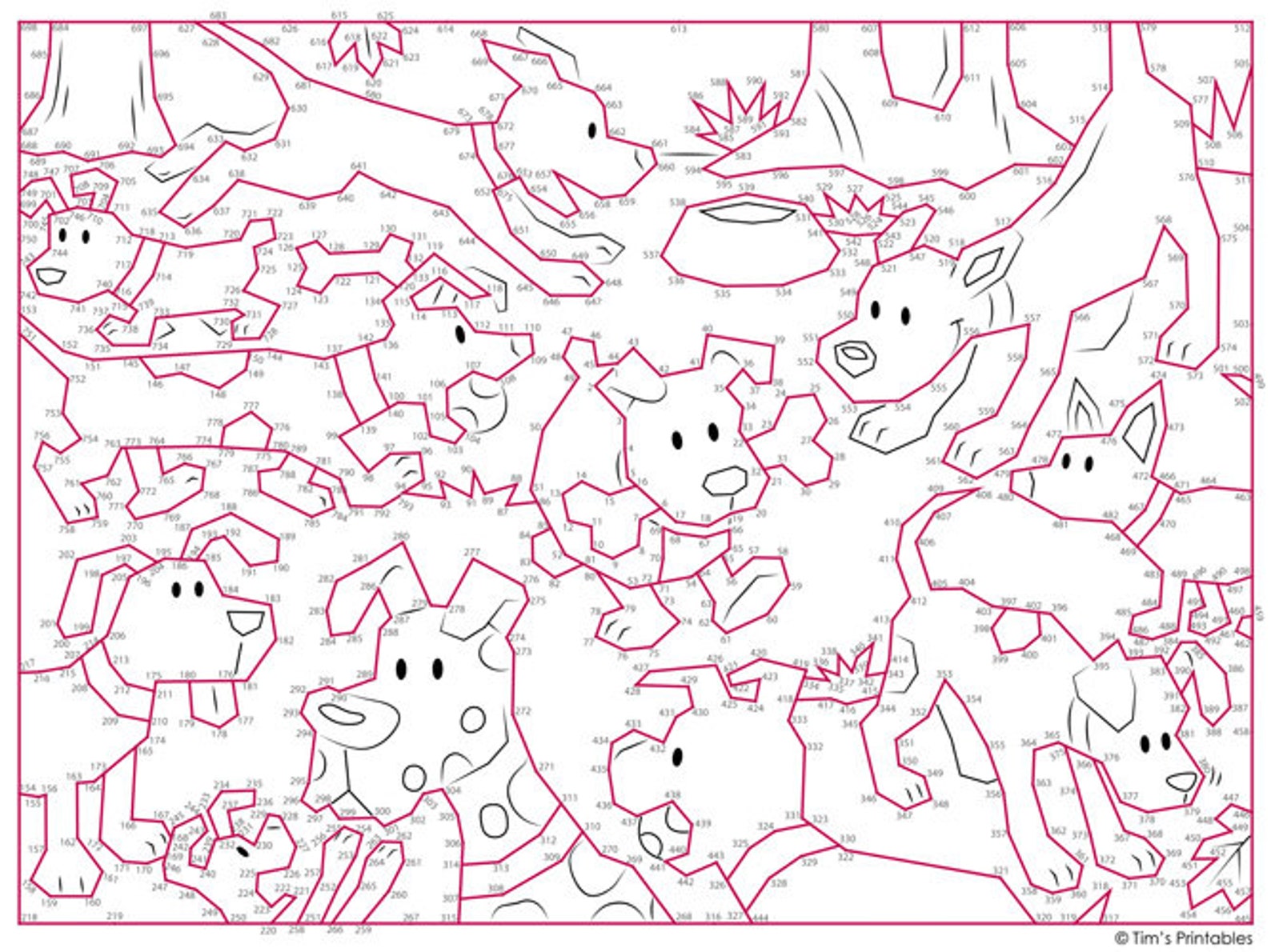Dogs Dot-to-dot / Connect the Dots PDF - Etsy