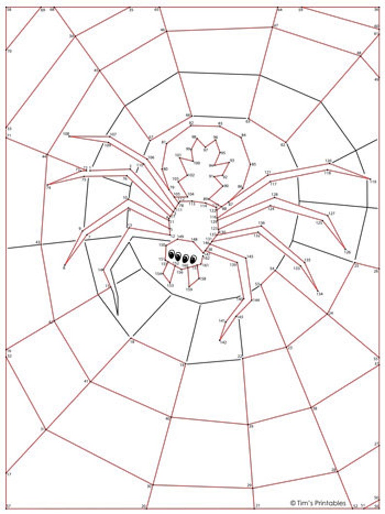 Spider Dot-to-dot / Connect the Dots PDF - Etsy
