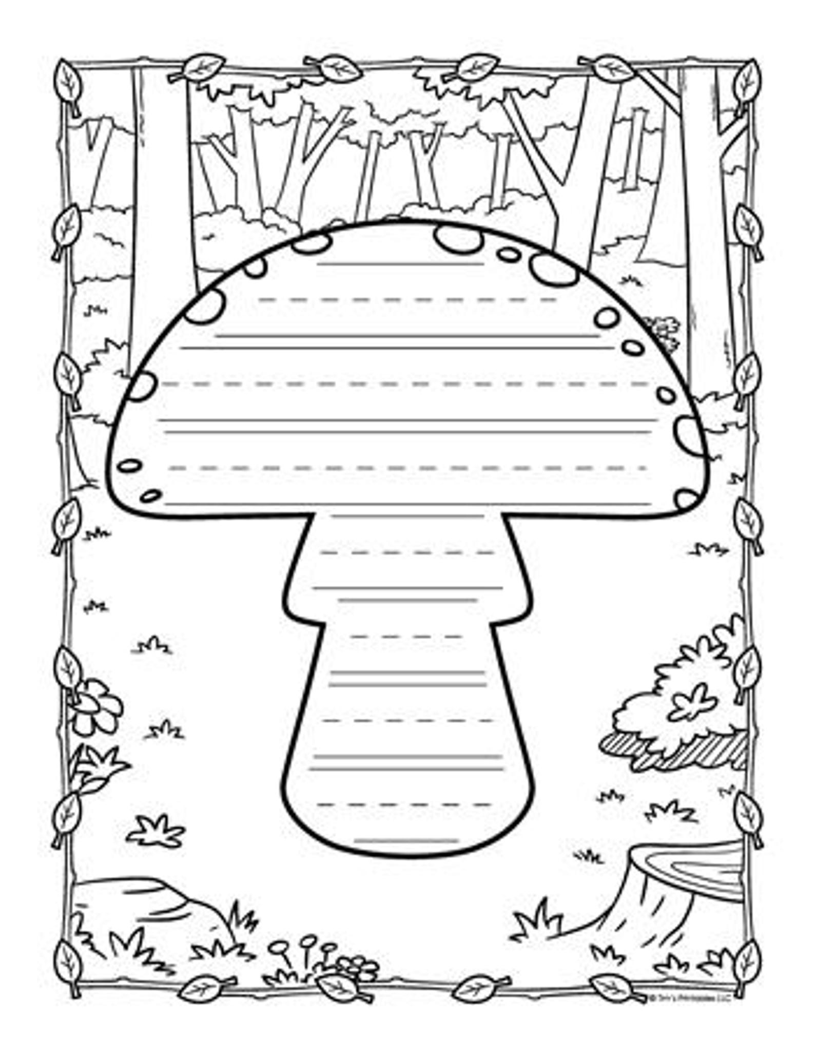 Mushroom Writing Paper Templates - Etsy