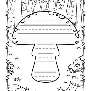 Mushroom Writing Paper Templates - Etsy