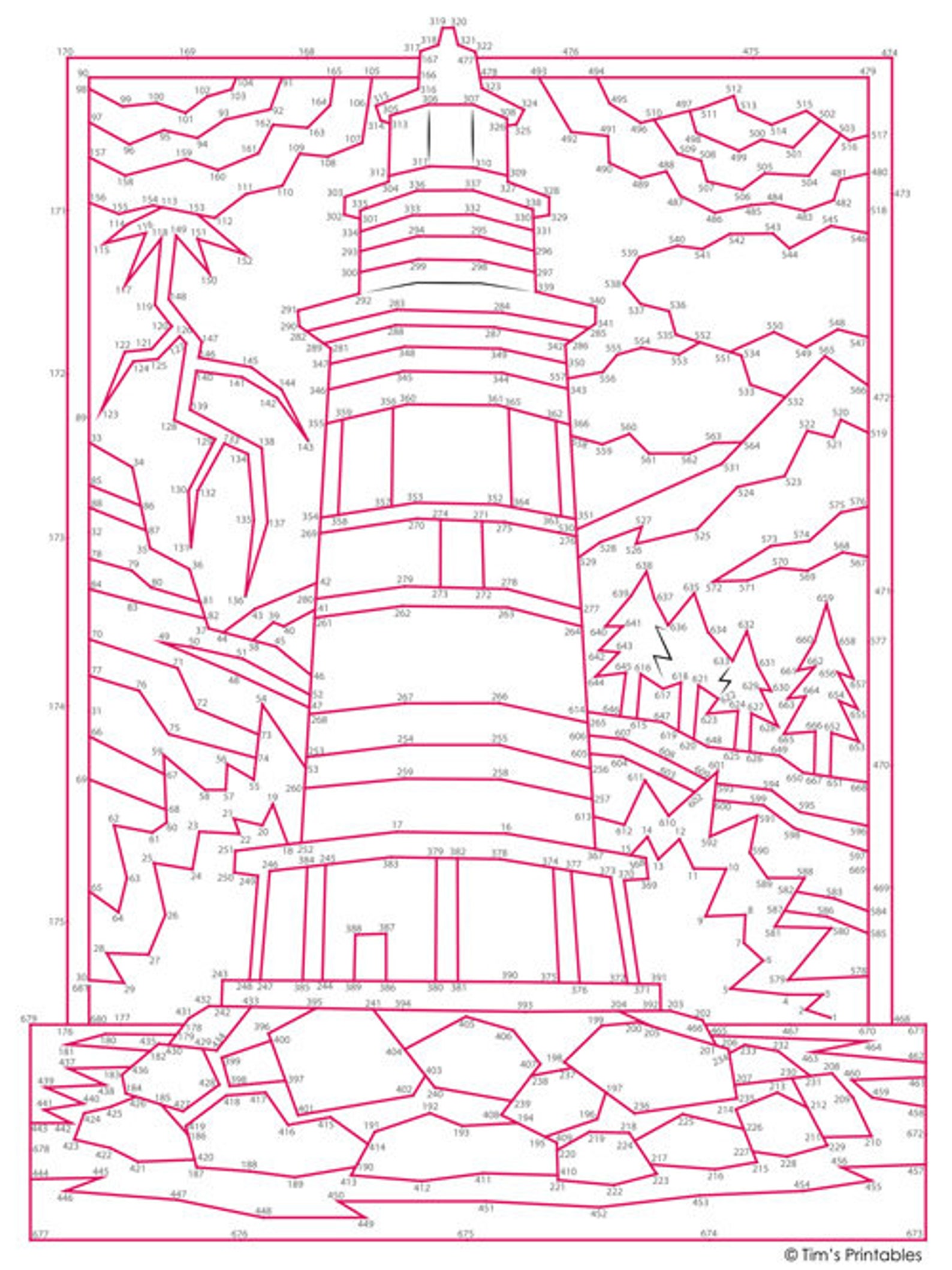 Lighthouse Dot-to-dot / Connect the Dots PDF - Etsy