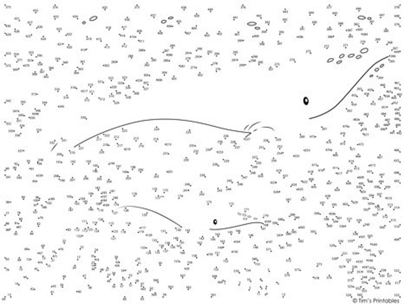 Humpback Whale Extreme Difficulty Dot-to-dot / Connect the Dots PDF - Etsy