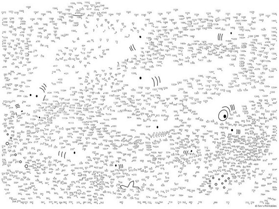 Shark Dot-to-dot / Connect the Dots 1615 Dots | Etsy