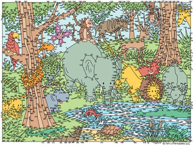 Animals Dot-to-dot / Connect the Dots PDF - 1959 Dots! - Etsy