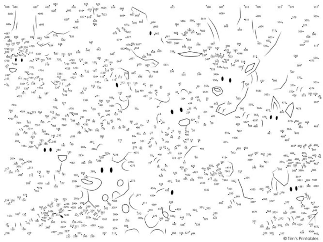 Dogs Dot-to-dot / Connect the Dots PDF - Etsy