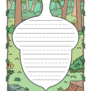 Acorn Writing Paper Templates - Etsy