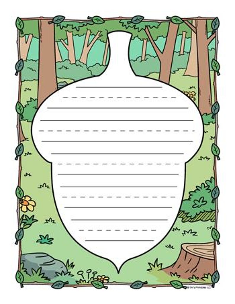 Acorn Writing Paper Templates - Etsy