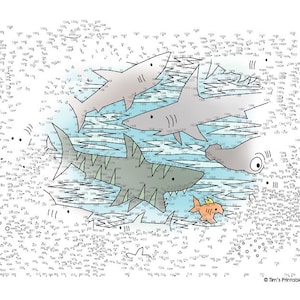 Shark Dot-to-dot / Connect the Dots - 1615 Dots - Etsy UK