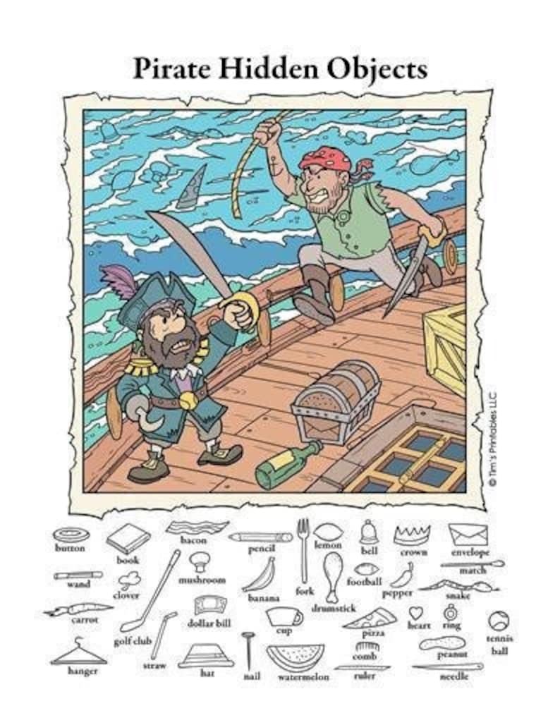 Hidden Objects Puzzle - the Pirates - Etsy