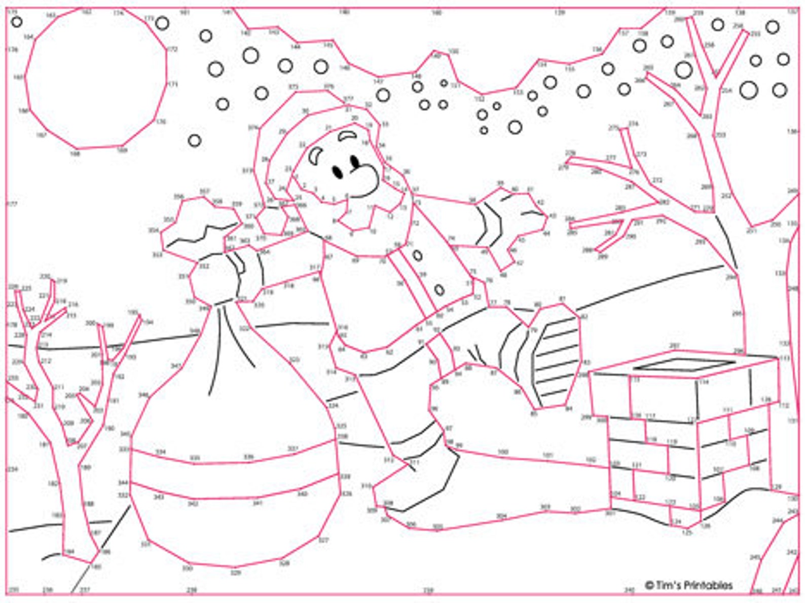 Christmas Dot-to-dot / Connect the Dots: Santa on the Rooftop - Etsy