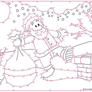 Christmas Dot-to-dot / Connect the Dots: Santa on the Rooftop - Etsy