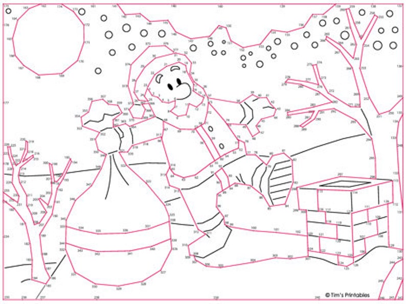 Christmas Dot-to-dot / Connect the Dots: Santa on the Rooftop - Etsy