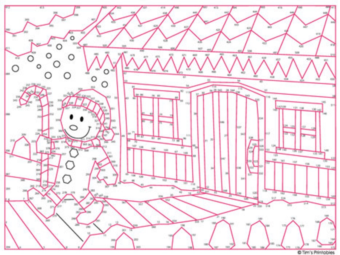 Gingerbread Man Extreme Difficulty Dot-to-dot / Connect the Dots PDF - Etsy