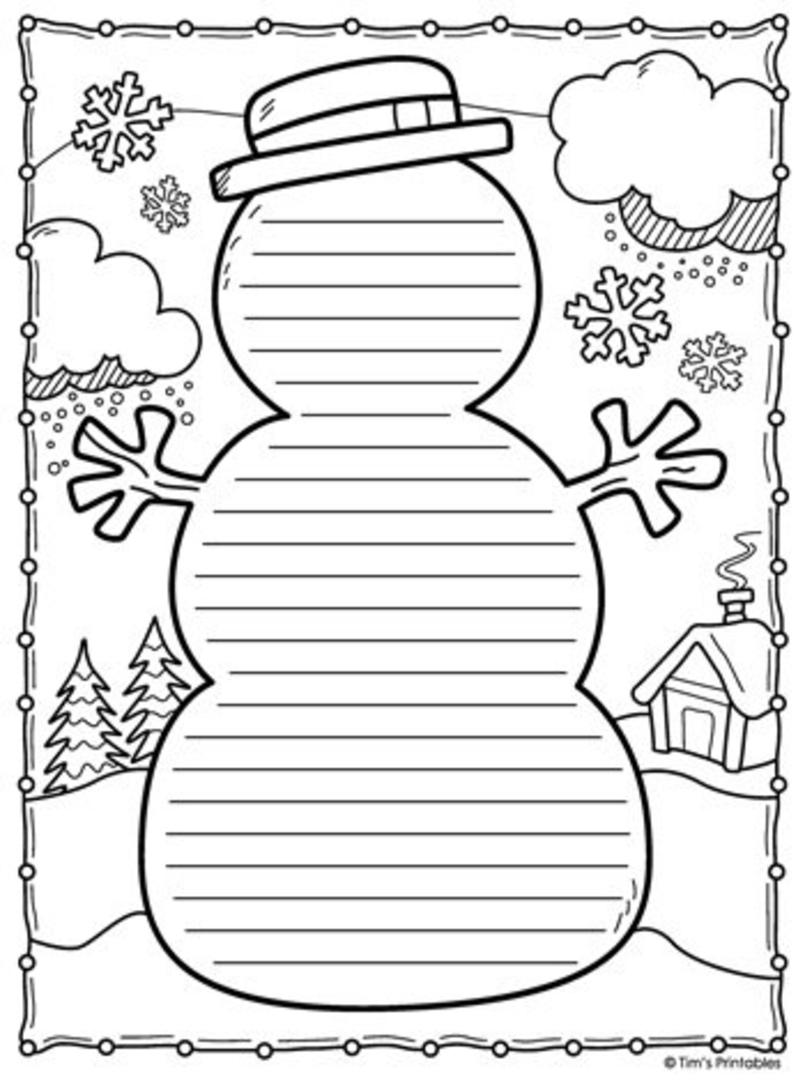 Christmas / Winter Writing Paper Templates - Etsy