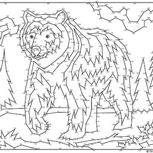 Grizzly Bear Extreme Difficulty Dot-to-dot / Connect the Dots PDF - Etsy