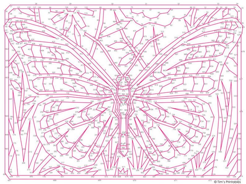 Butterfly Dot-to-dot / Connect the Dots PDF - 1000 Dots - Etsy