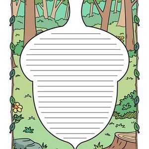 Acorn Writing Paper Templates - Etsy