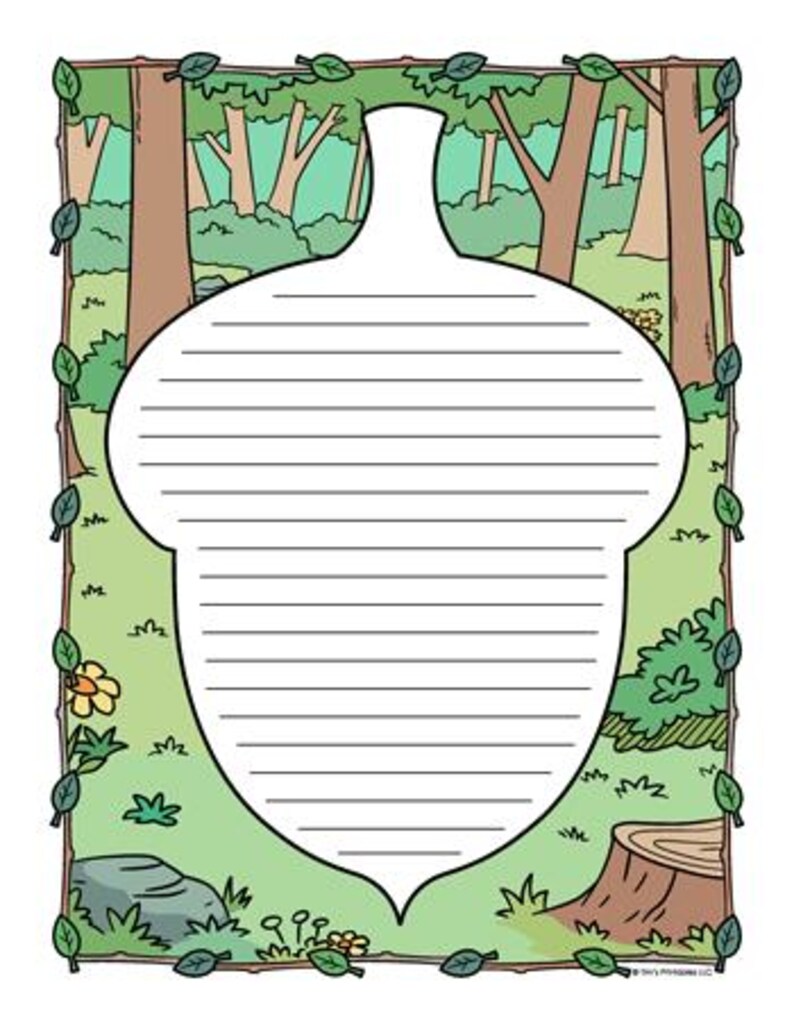 Acorn Writing Paper Templates - Etsy