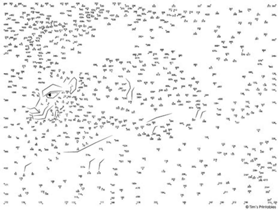 Sabertooth Tiger Extreme Difficulty Dot-to-dot / Connect the Dots PDF ...