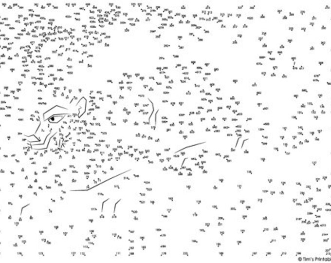 Tiger - Extreme Dot to Dot - PDF Activity and Coloring Page - Etsy Canada