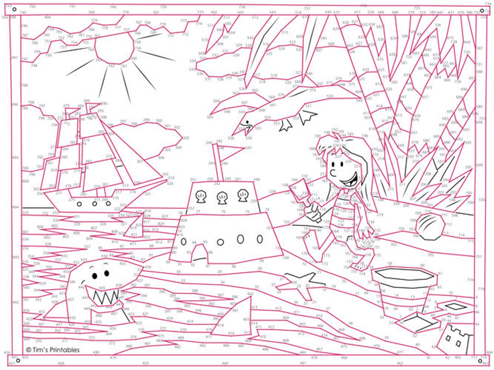 Beach Dot-to-dot / Connect the Dots - 828 Dots - Etsy Canada