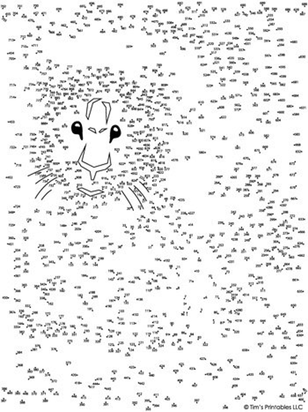 Tiger Cub Dot-to-dot / Connect the Dots PDF - Etsy