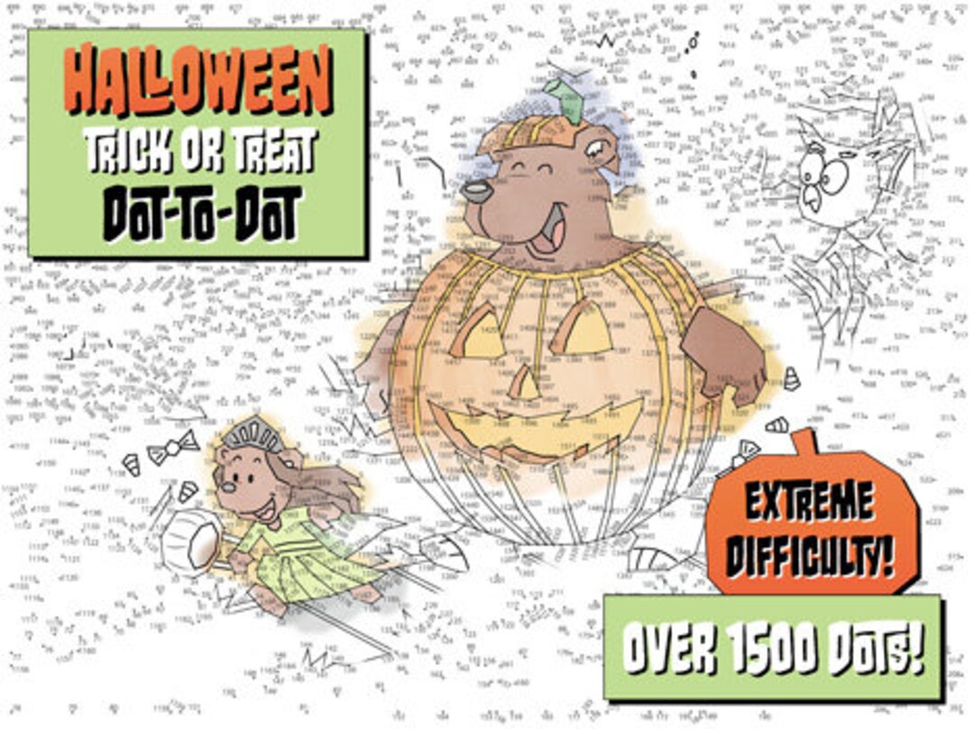 Halloween Trick or Treat Extreme Difficulty Dot-to-dot / Connect the ...
