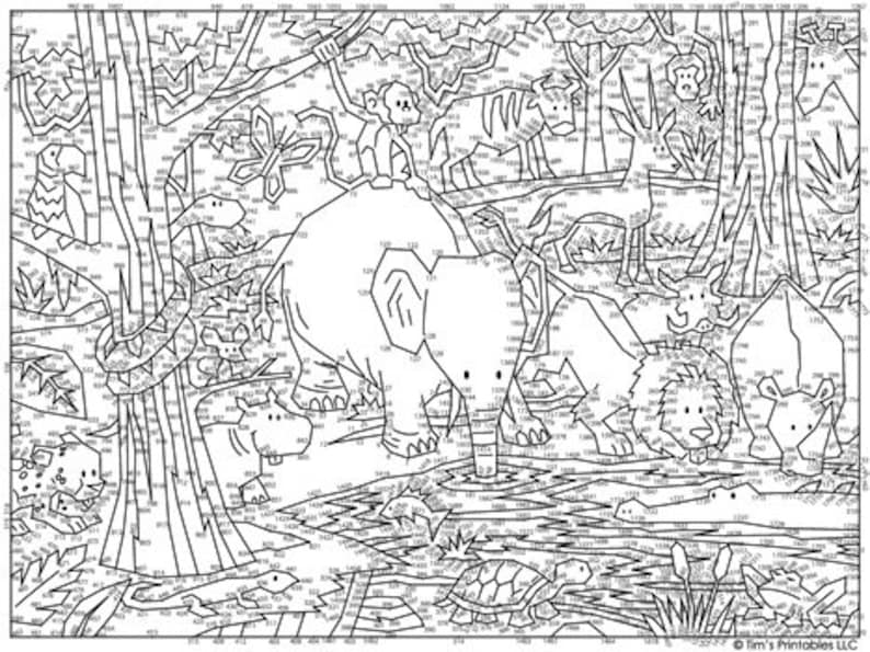 Animals Dot-to-dot / Connect the Dots PDF - 1959 Dots! - Etsy