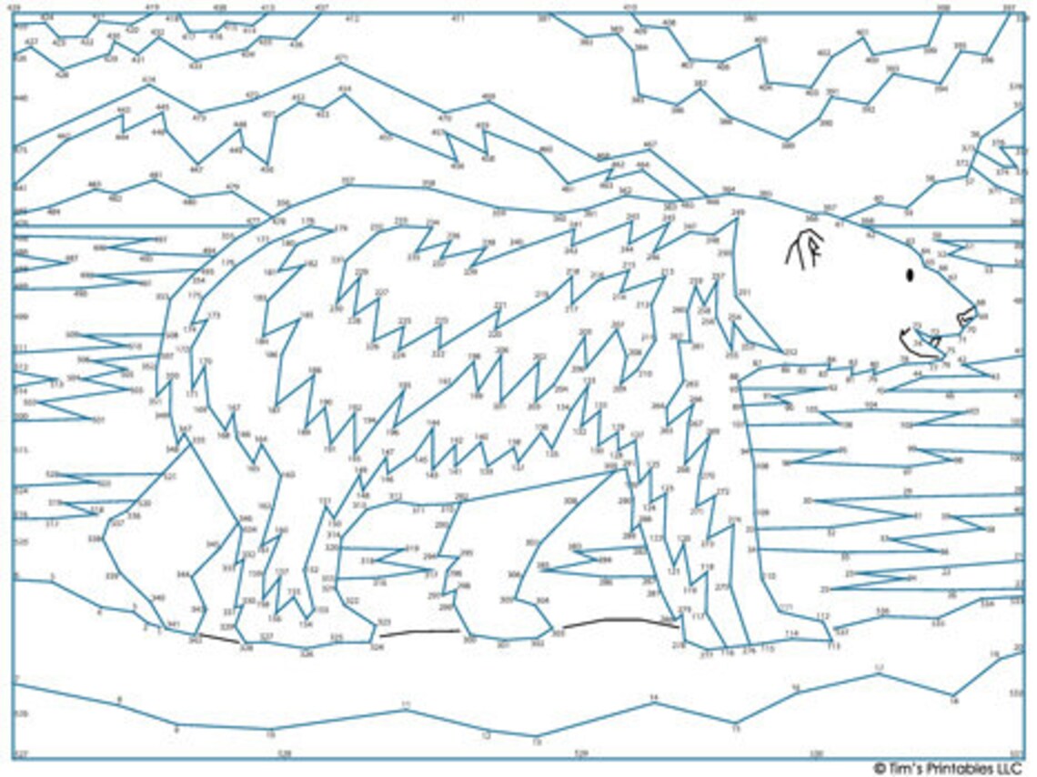 Polar Bear Epic Dot-to-dot / Connect the Dots PDF - Etsy
