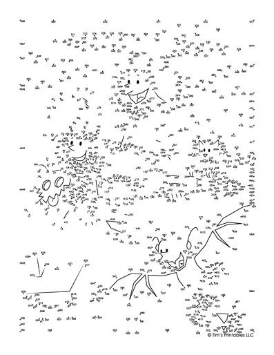 Halloween Witch and Daughter Extreme Difficulty Dot-to-dot / Connect ...