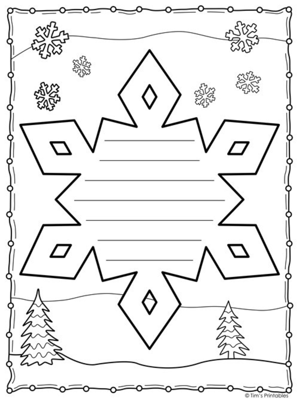 Snowflake Writing Paper Templates - Etsy