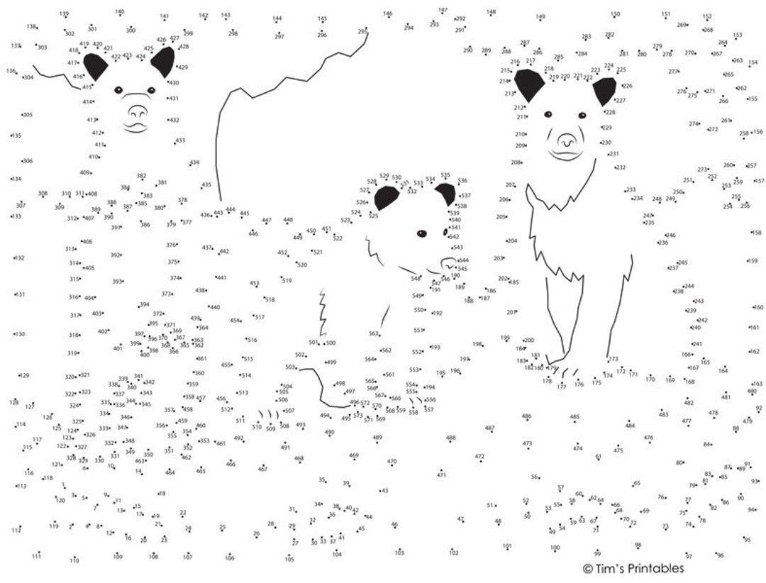 Bear Extreme Dot-to-dot / Connect the Dots PDF - Etsy