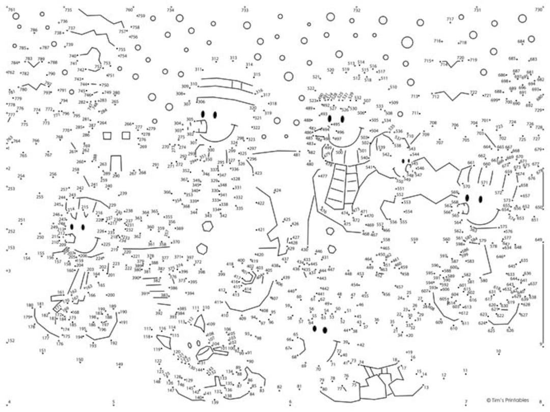 Snowman Dot To Dot