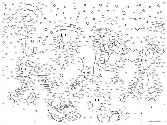 Snowman Family Dot-to-Dot / Connect the Dots - Etsy México